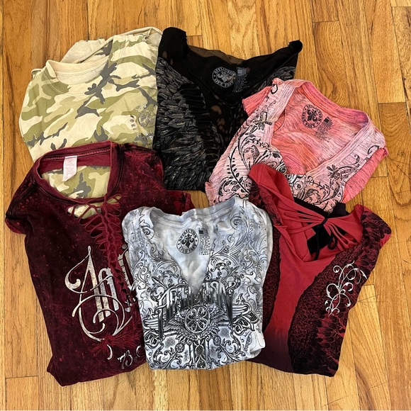 Affliction | Tops | Affliction Shirt Top Set Of 6 Small Xss | Poshmark